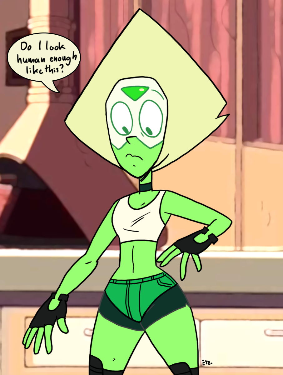 Peridot Tries Human Clothes By Theeyzmaster Steven Universe Know