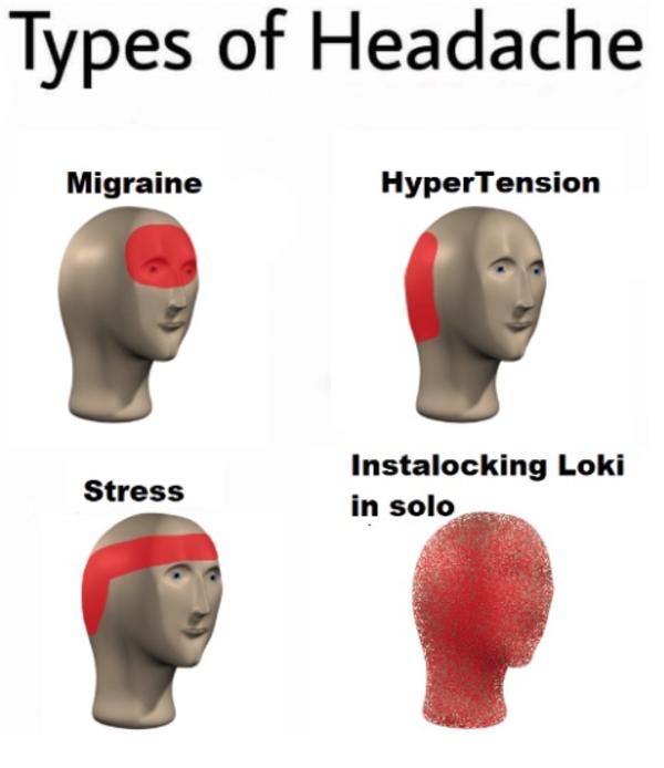 Instalocking Loki In Solo Types Of Headaches Know Your Meme Instalocking Loki In Solo Types Of Headaches Know Your Meme