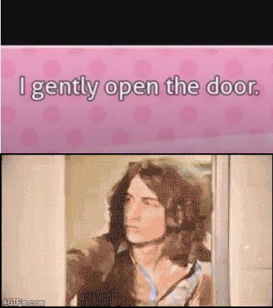 i_gently_open_the_door.gif | Doki Doki Literature Club | Know Your Meme