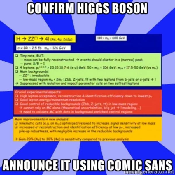 CERN Higgs-Boson Announcement | Comic Sans | Know Your Meme