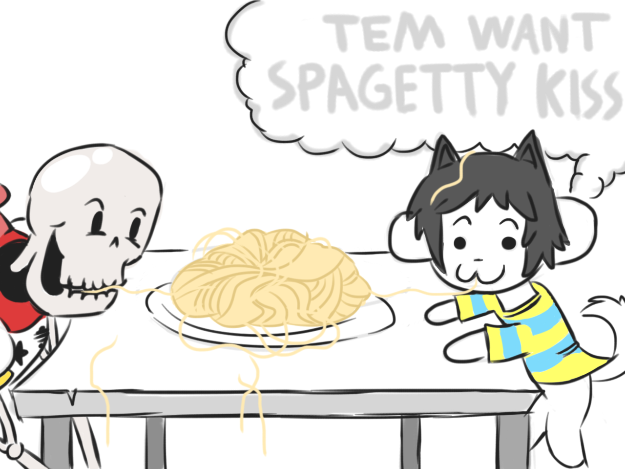 Spagetty Kiss | Papyrus' Spaghetti | Know Your Meme