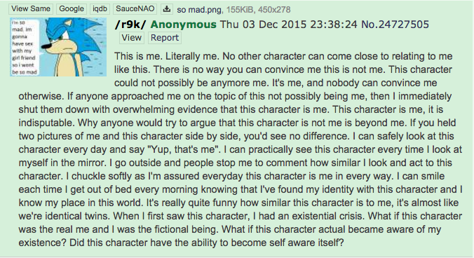 /r9k/ example | Literally Me Copypasta | Know Your Meme