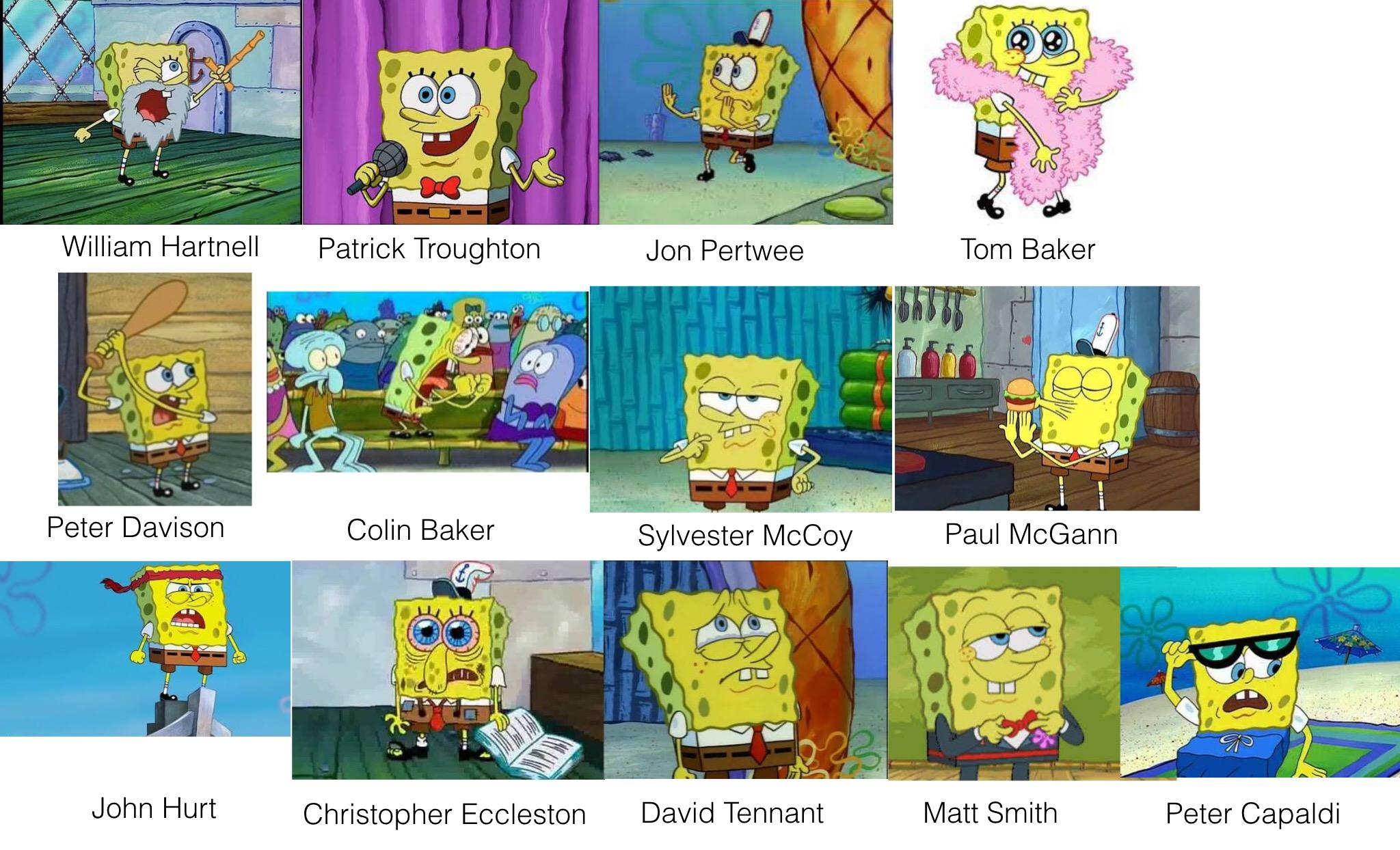 SpongeBob as Doctor Who incarnations | SpongeBob Comparison Charts ...