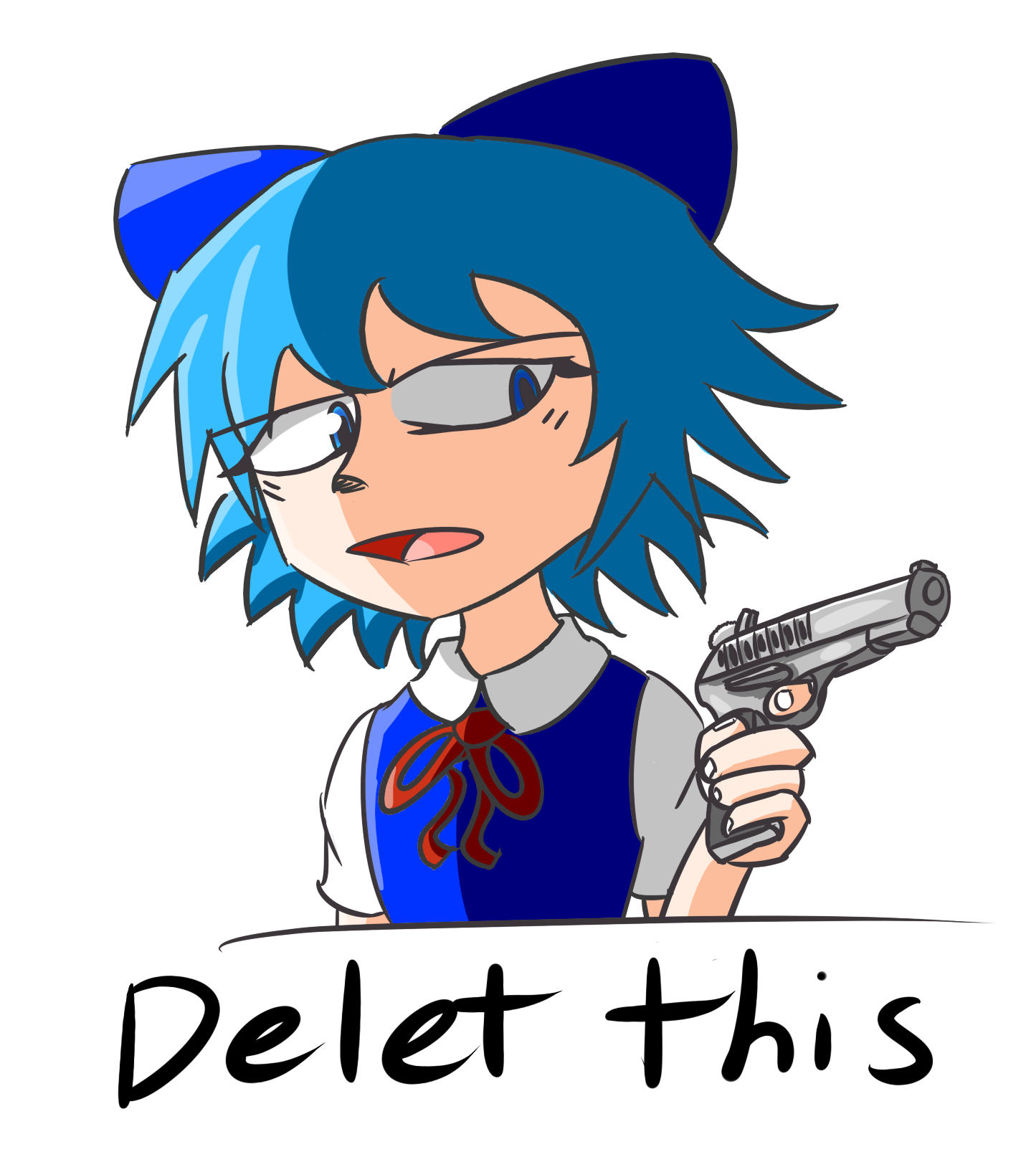 Cirno with a gun | Delet This | Know Your Meme