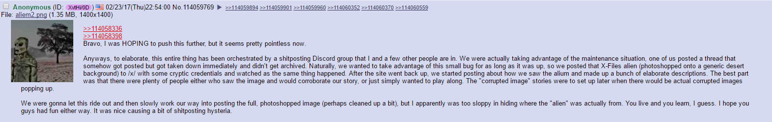 Alien/UFO - 4chan chaos over alien pic | BigFooty Forum