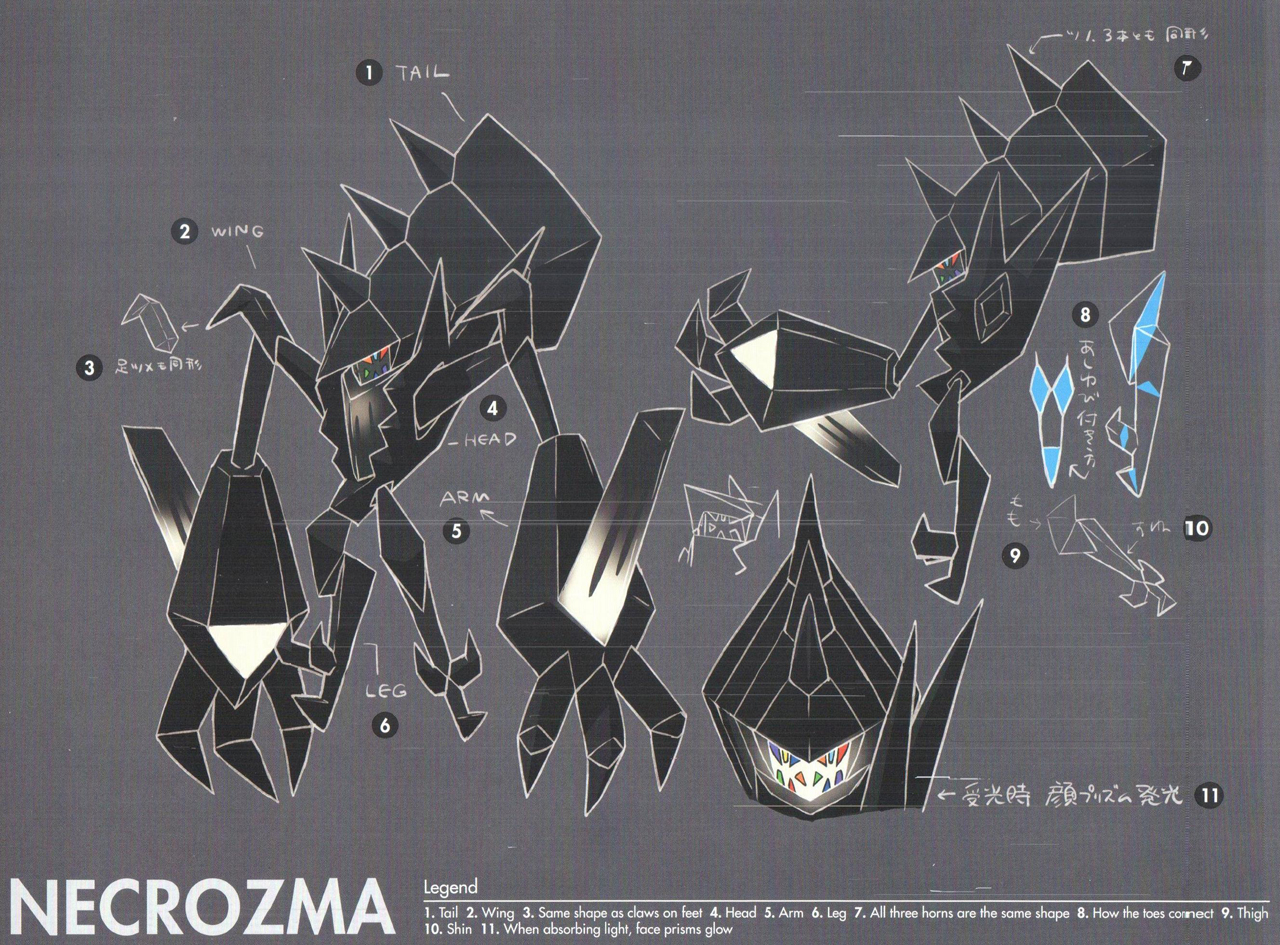 Concept art calls Necrozma's body a head and its head a tail : r/pokemon