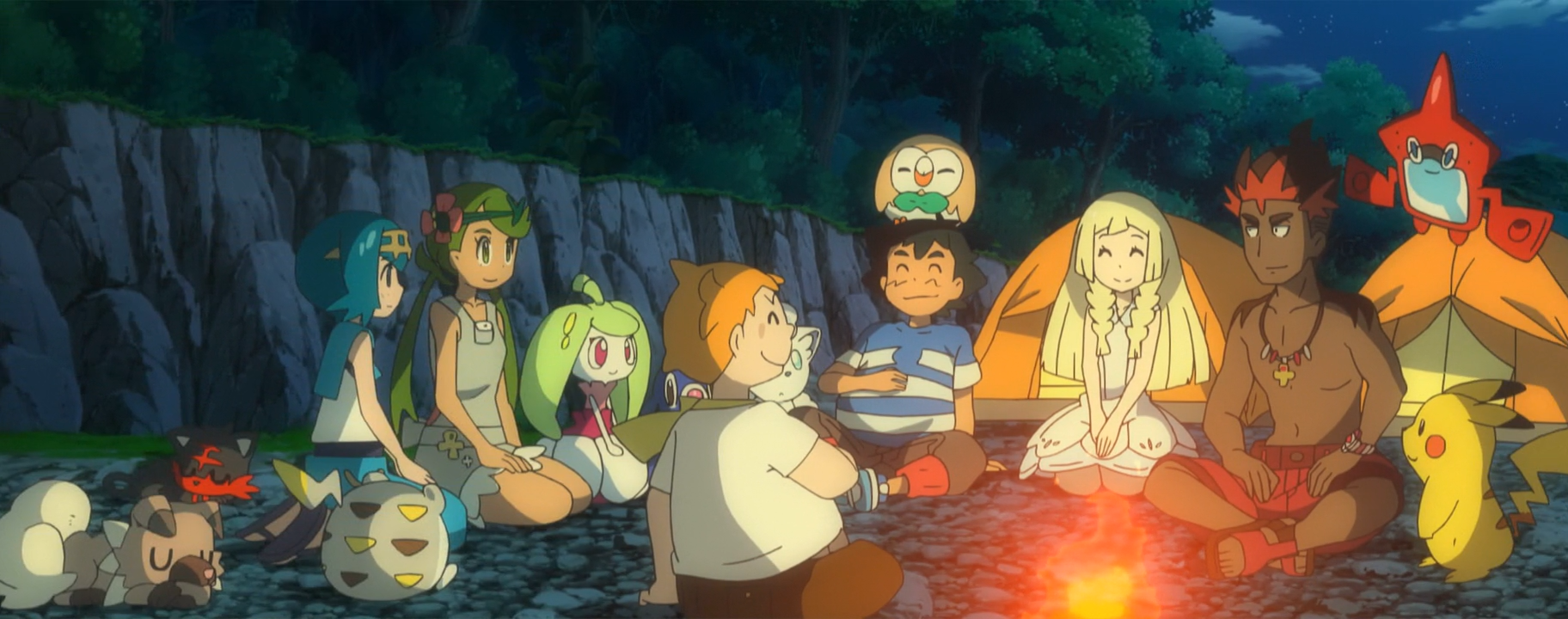 alolan vulpix, ash ketchum, kiawe (pokemon), lana (pokemon), lillie ...