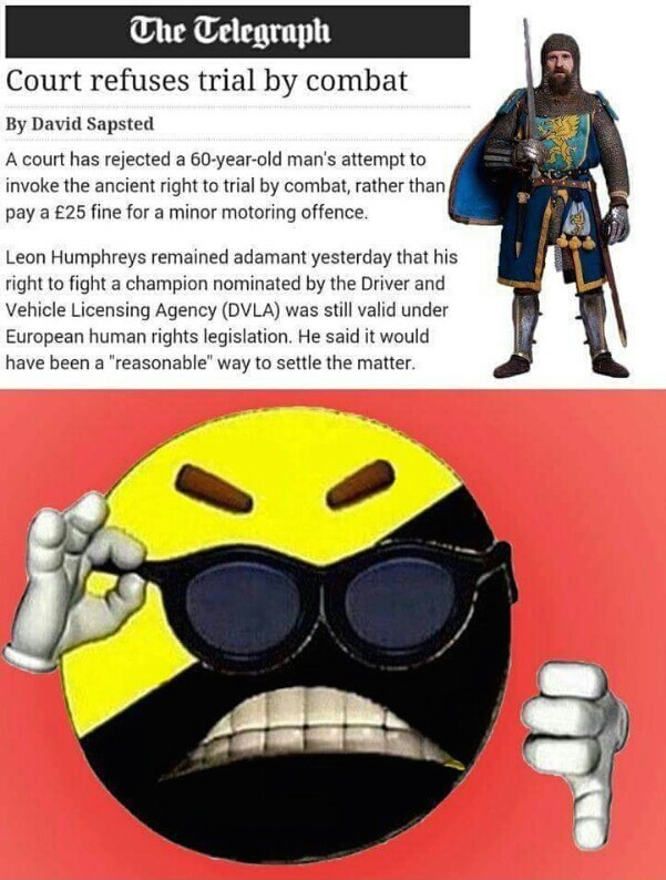 Ancap Trial By Combat Memeball | Picardía | Know Your Meme